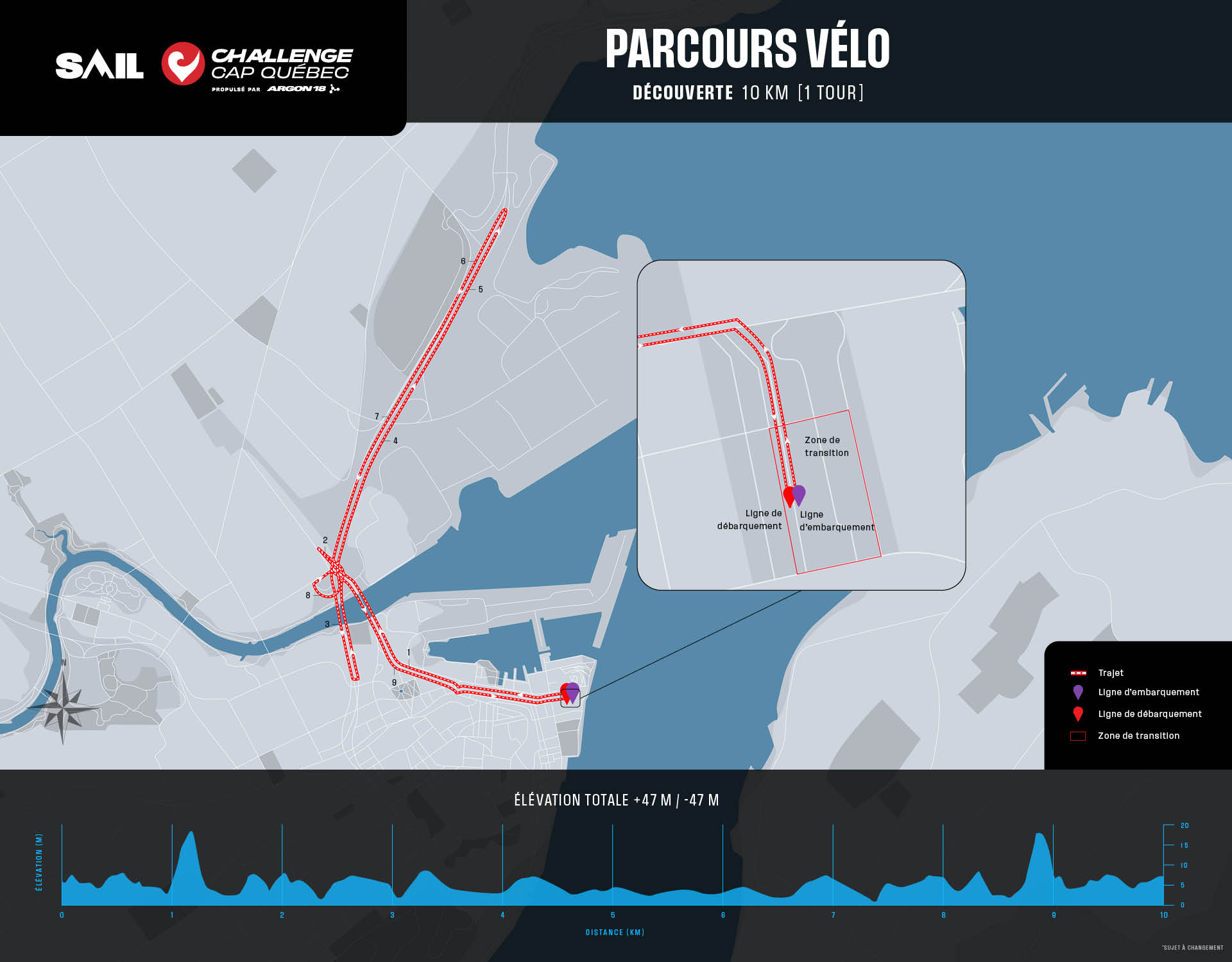 Parcours | Sail Challenge CAP Québec propulsé par Argon 18